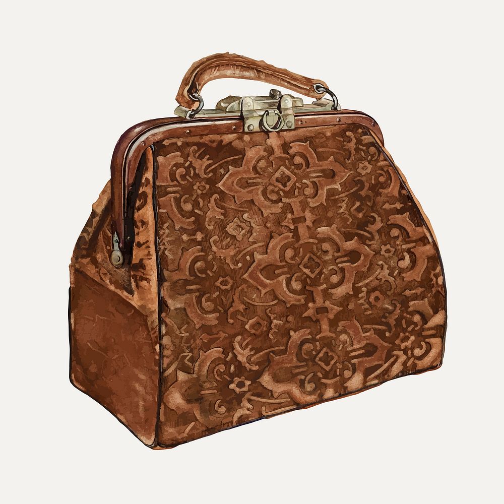 Satchel bag collage element, Gerard | Premium Vector Illustration ...