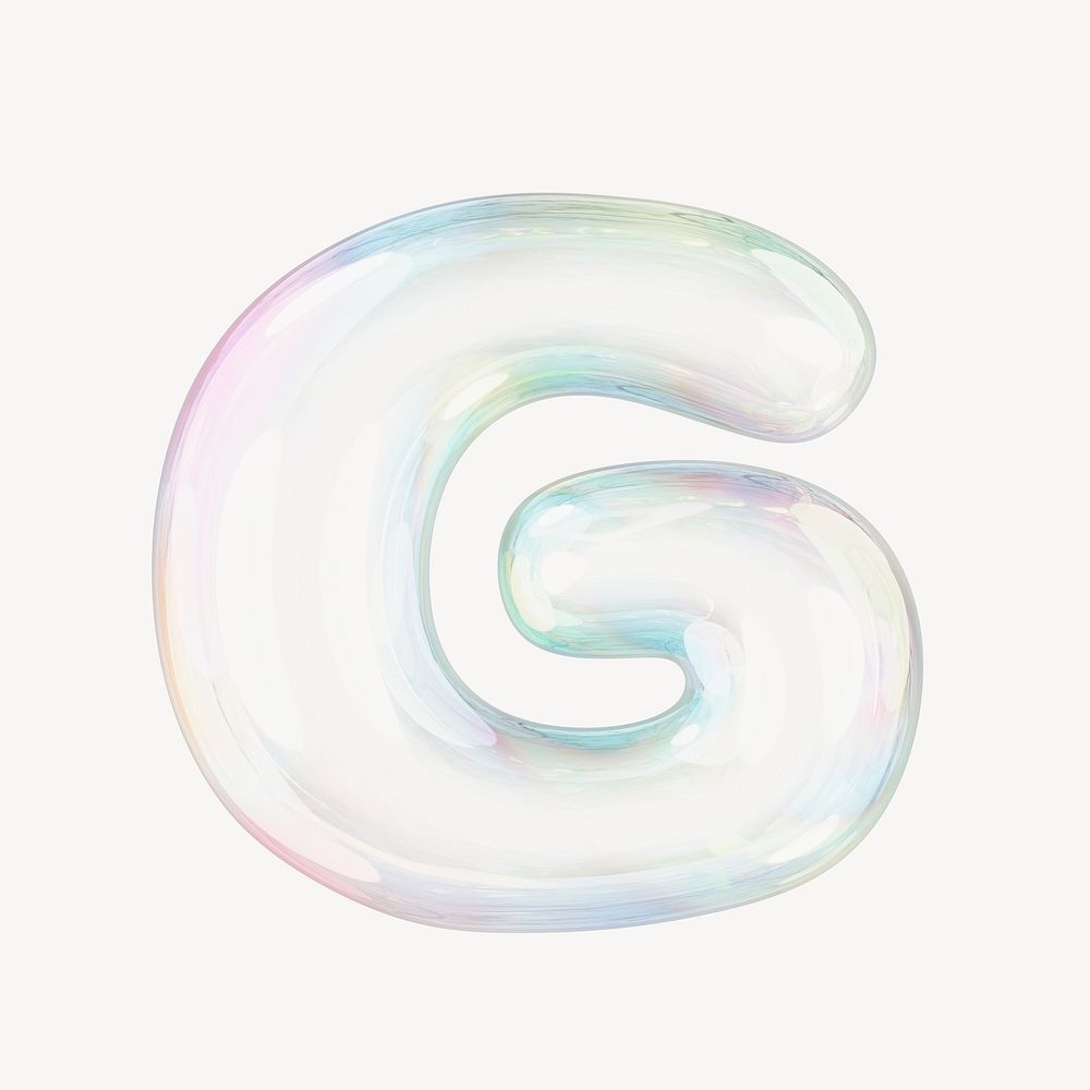 G letter, 3D transparent holographic | Premium PSD - rawpixel
