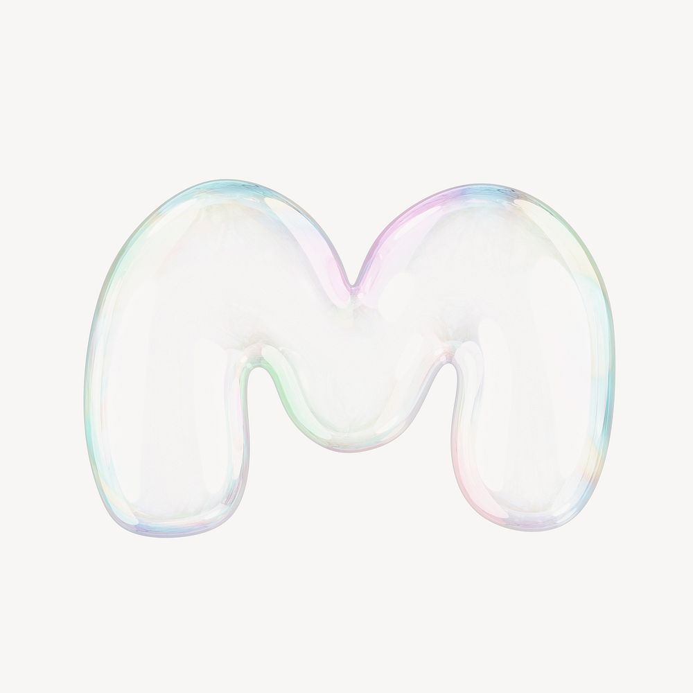 M letter, 3D transparent holographic | Free Photo - rawpixel