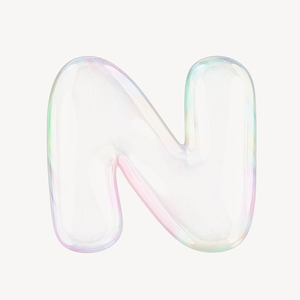 N letter, 3D transparent holographic | Premium Photo - rawpixel