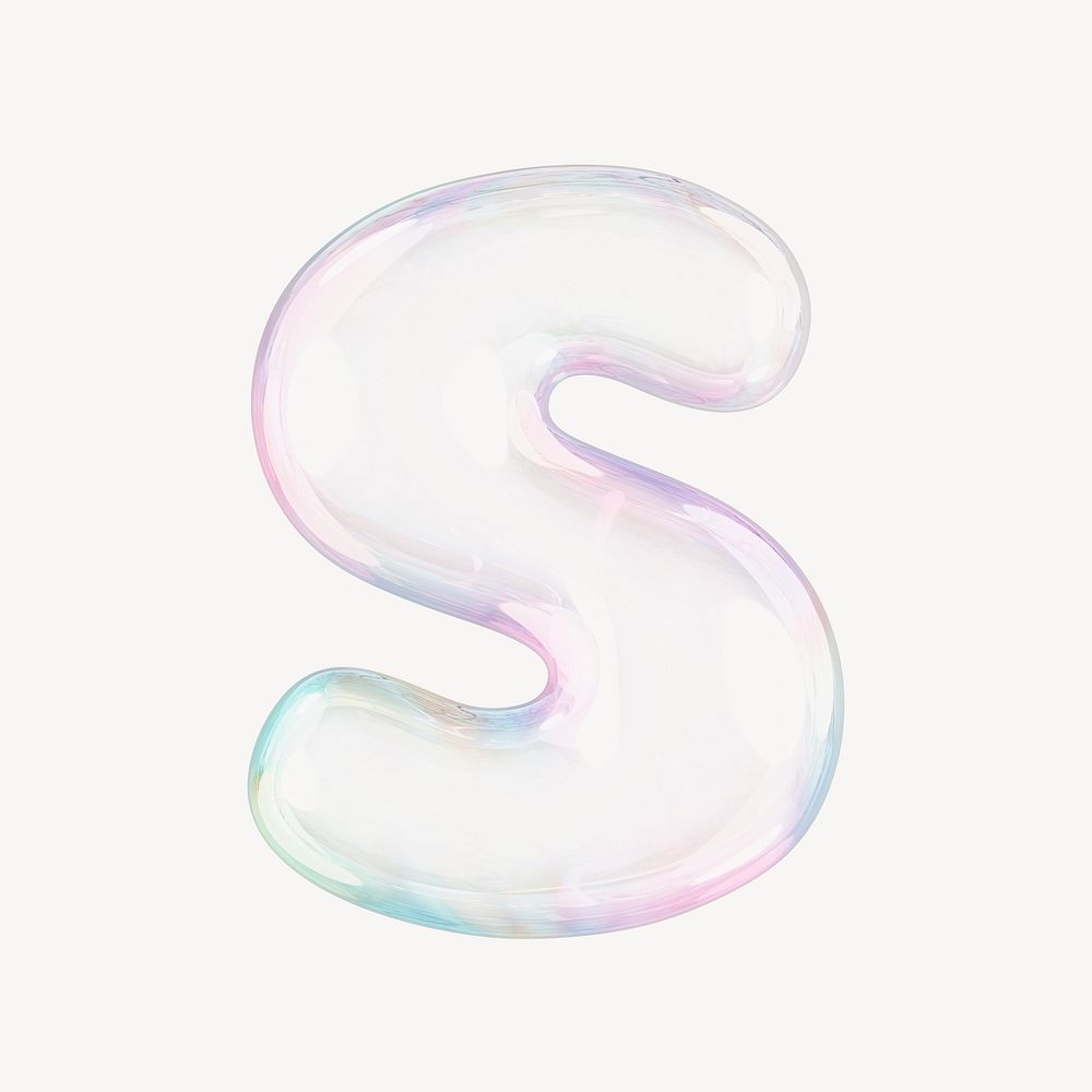 S letter, 3D transparent holographic | Premium Photo - rawpixel