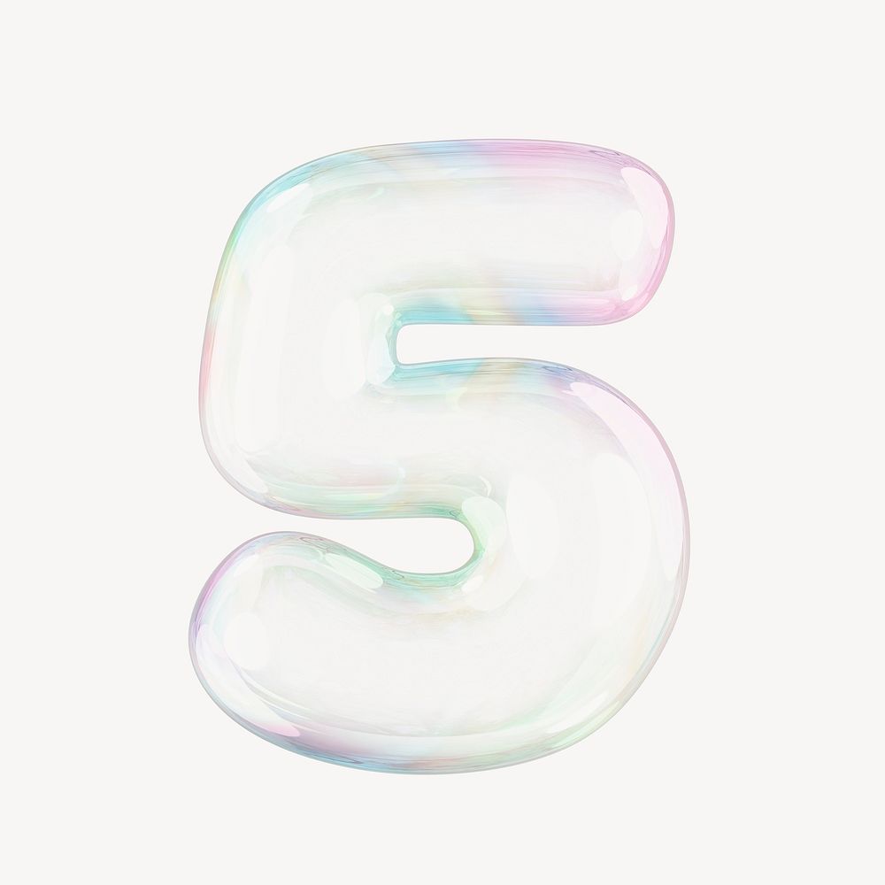 5 number five, 3D transparent | Premium PSD - rawpixel
