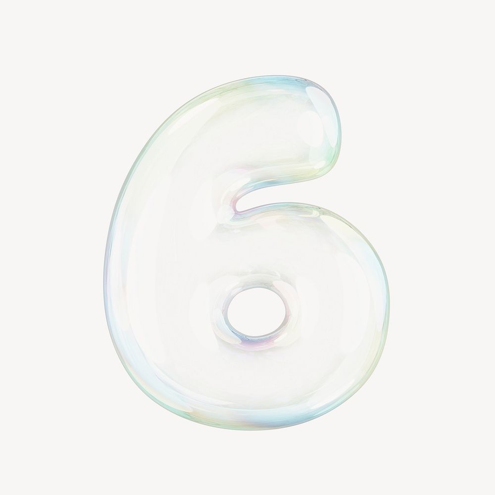 6 number six, 3D transparent | Premium PSD - rawpixel