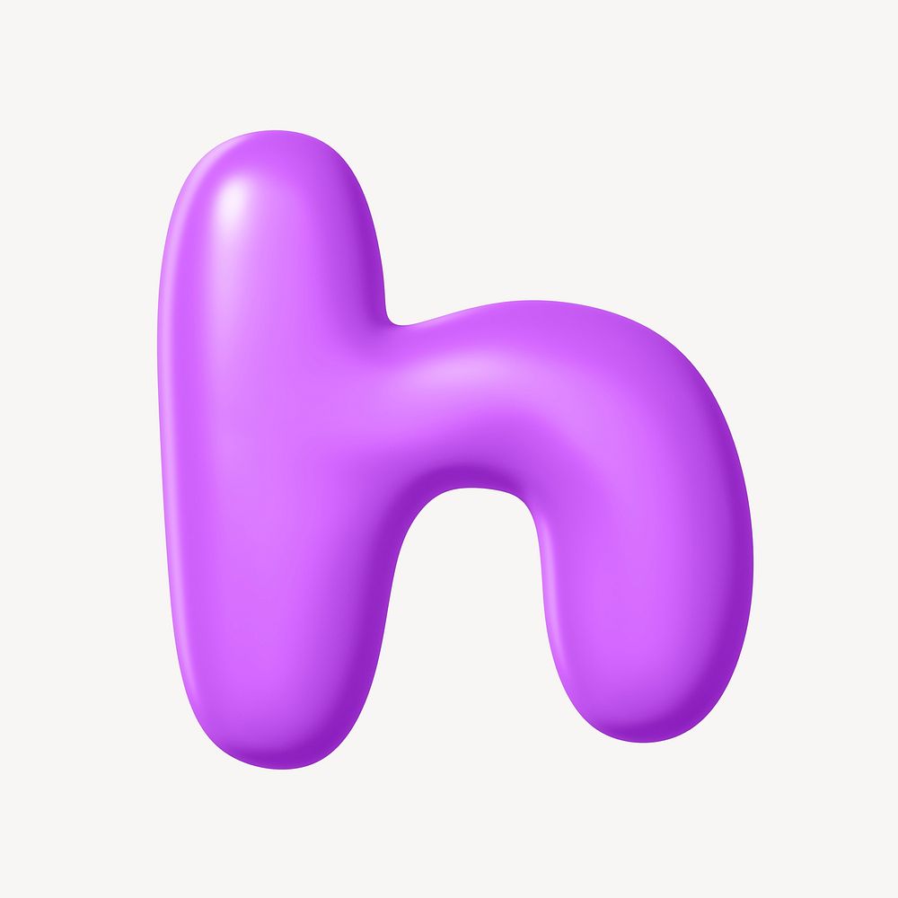 3D purple h letter, isolated | Premium Photo - rawpixel