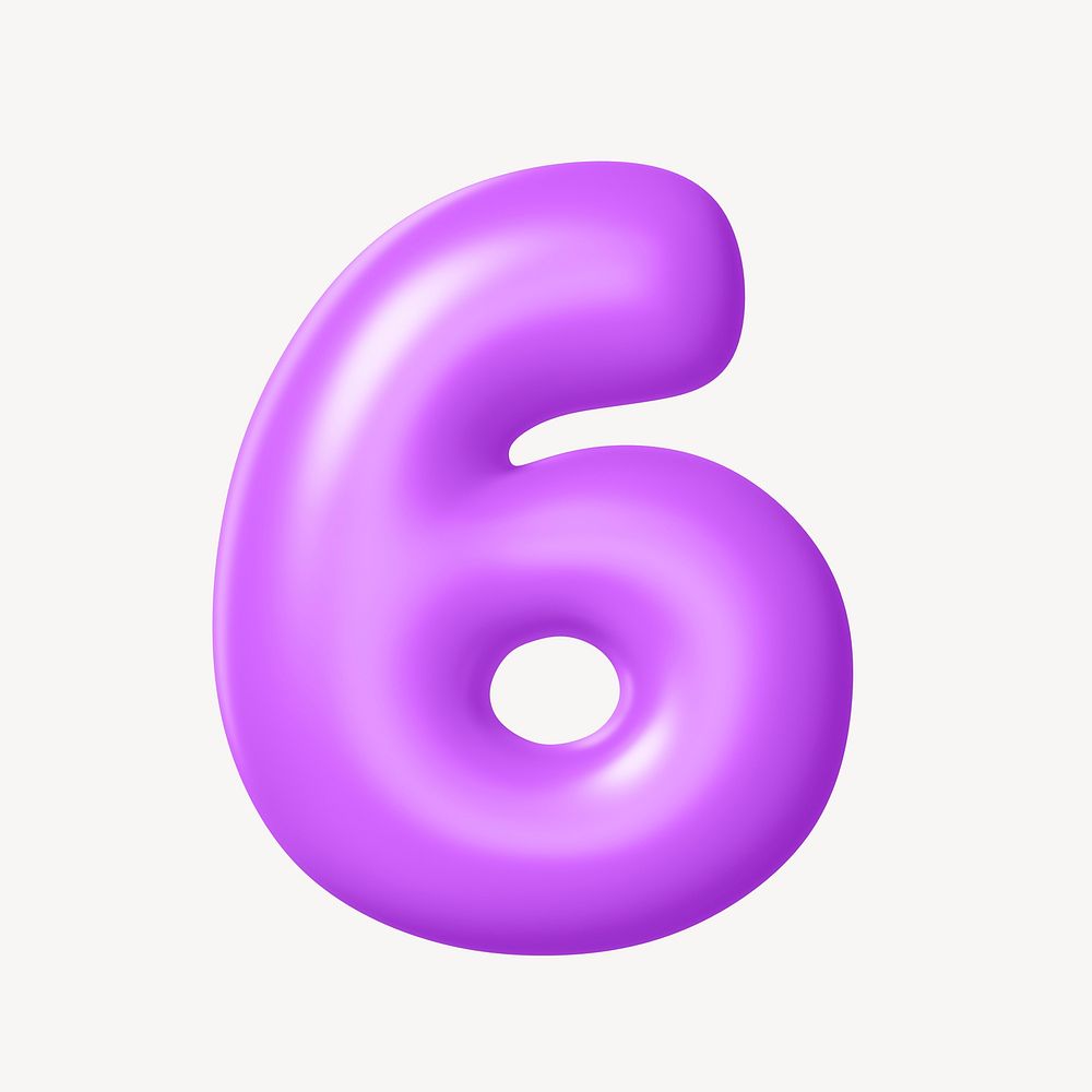 6 number six, 3D purple | Free Photo - rawpixel
