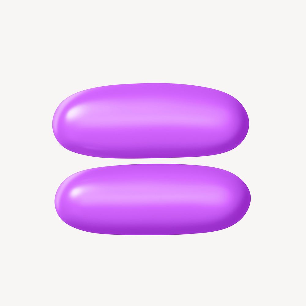 Equals sign symbol, 3D purple | Free Photo - rawpixel