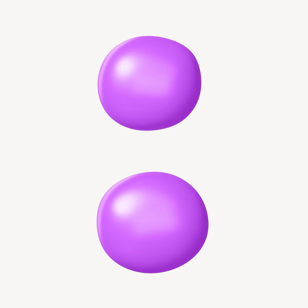 Colon symbol, 3D purple balloon | Premium PSD - rawpixel