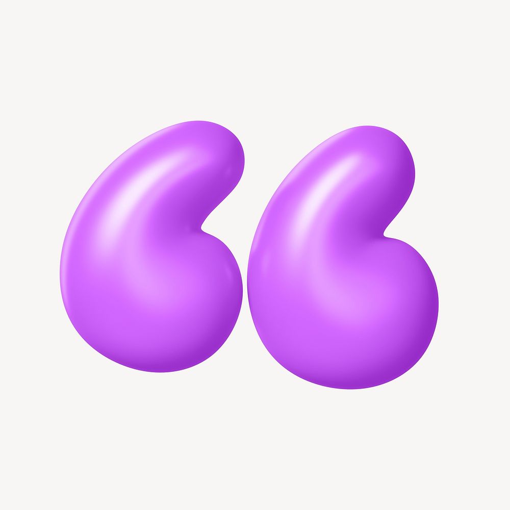 Quotation mark, 3D purple balloon | Premium PSD - rawpixel