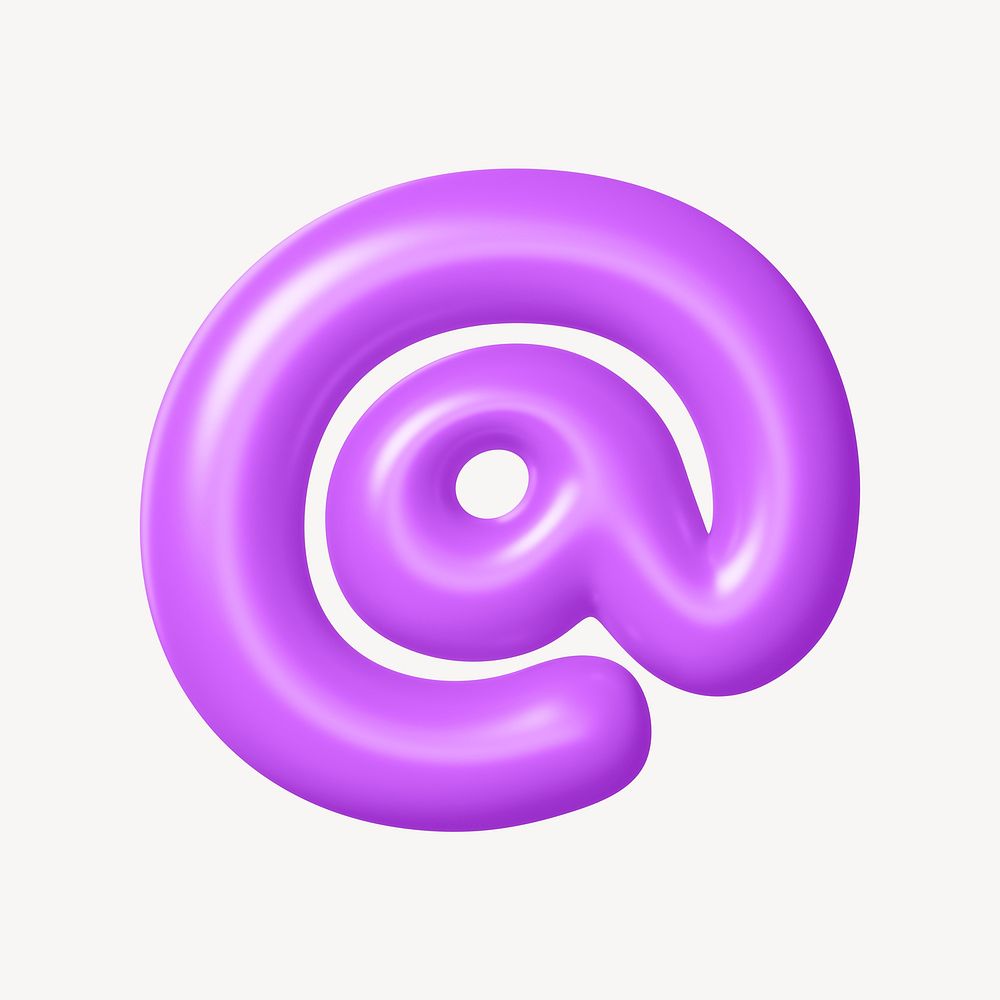 At sign, 3D purple balloon | Free Photo - rawpixel