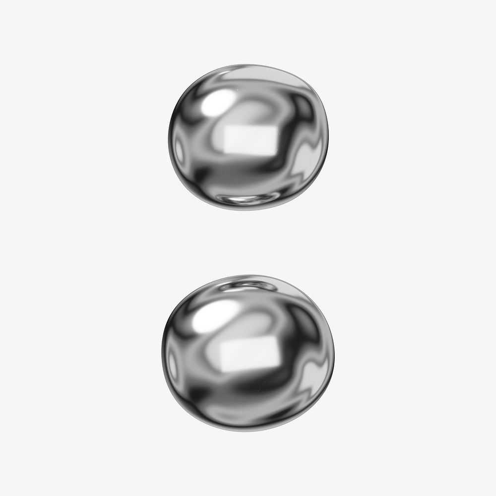 Colon symbol, 3D chrome metallic | Free Photo - rawpixel