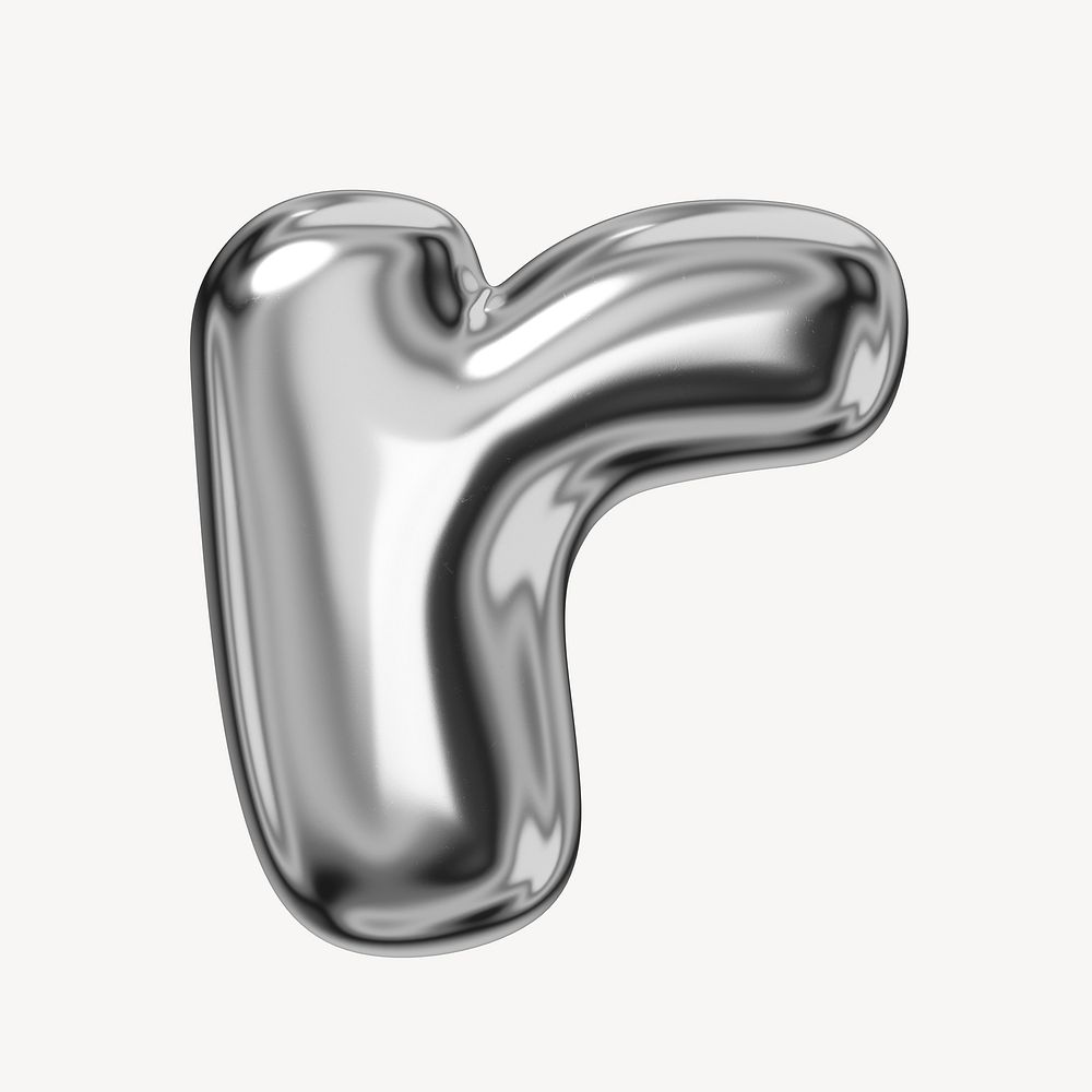 r alphabet, 3D chrome metallic | Free Photo - rawpixel