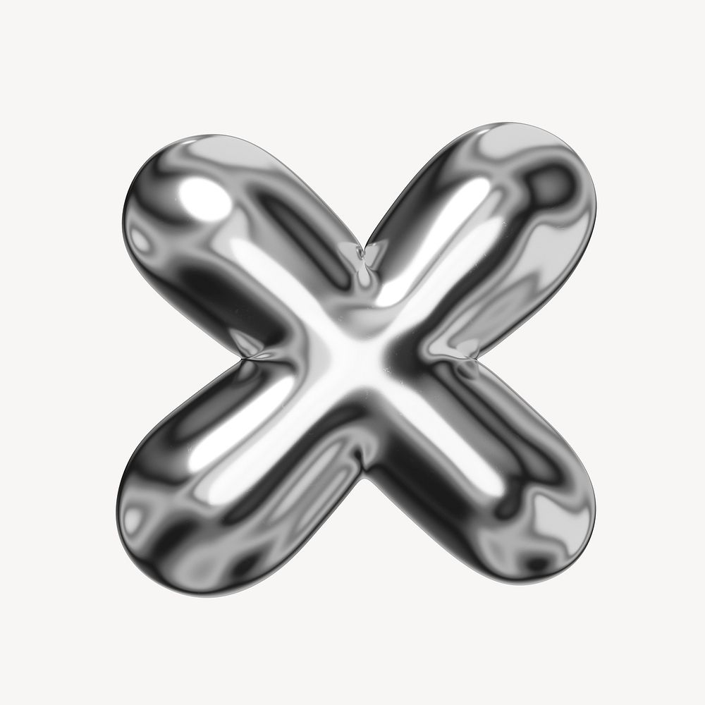 Multiply sign symbol, 3D chrome | Free Photo - rawpixel