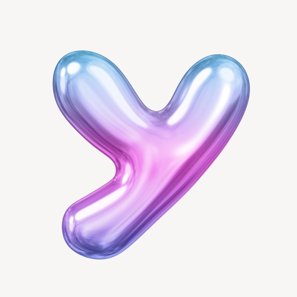 y letter, pink 3D gradient | Premium PSD - rawpixel