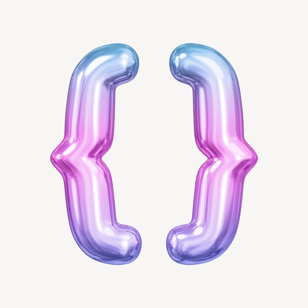 Curly brackets symbol, pink 3D | Free Photo - rawpixel