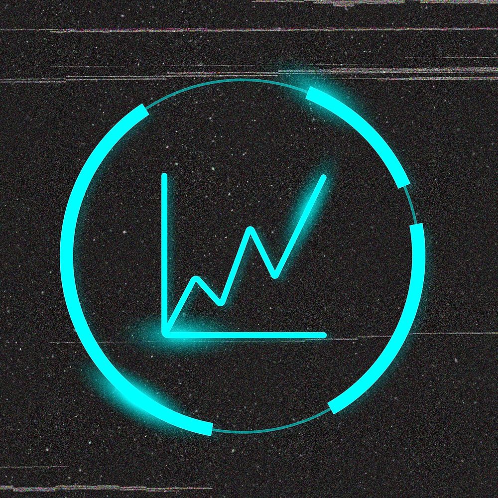 Growing graph icon round shape | Free Photo - rawpixel