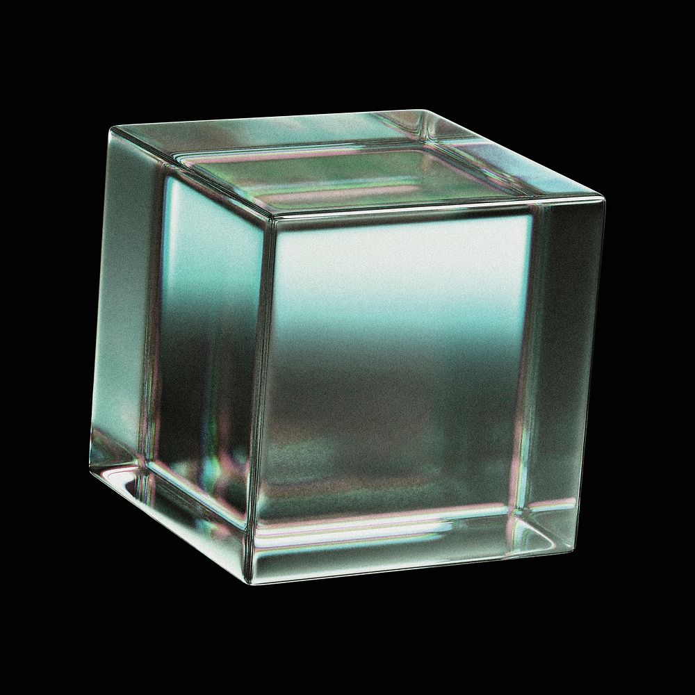 Crystal cube collage element, 3D | Premium PSD - rawpixel