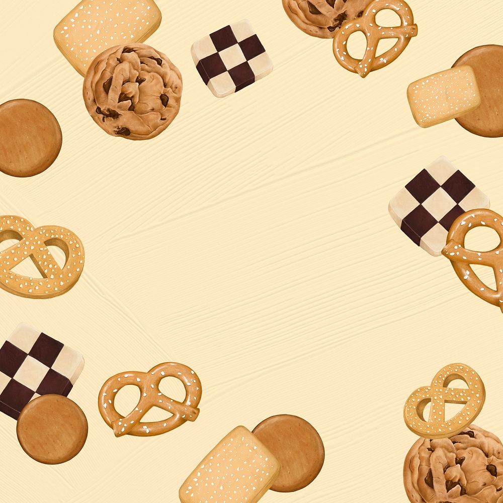 Beige biscuits frame background, dessert | Free Photo Illustration ...