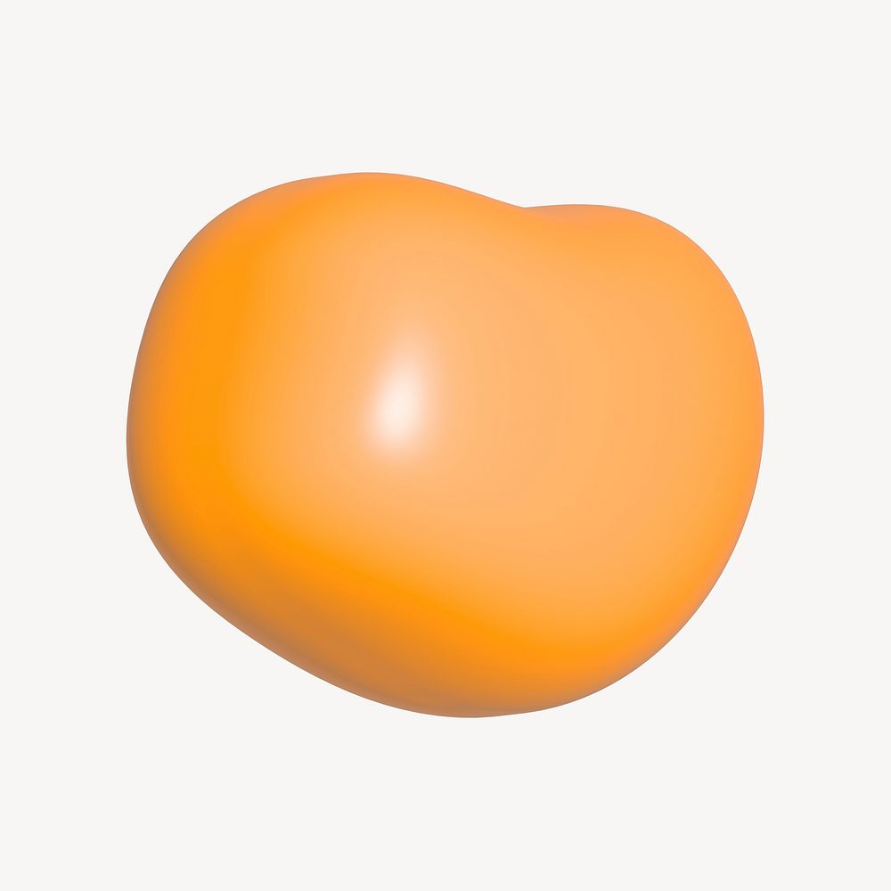 3D orange blob psd | Premium PSD - rawpixel