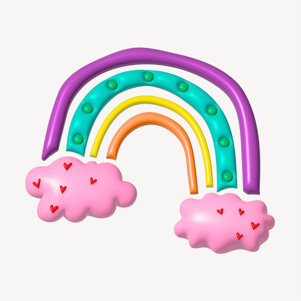 Rainbow 3D illustration psd | Free PSD - rawpixel