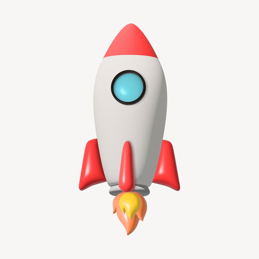 Rocket 3D illustration psd | Free PSD - rawpixel