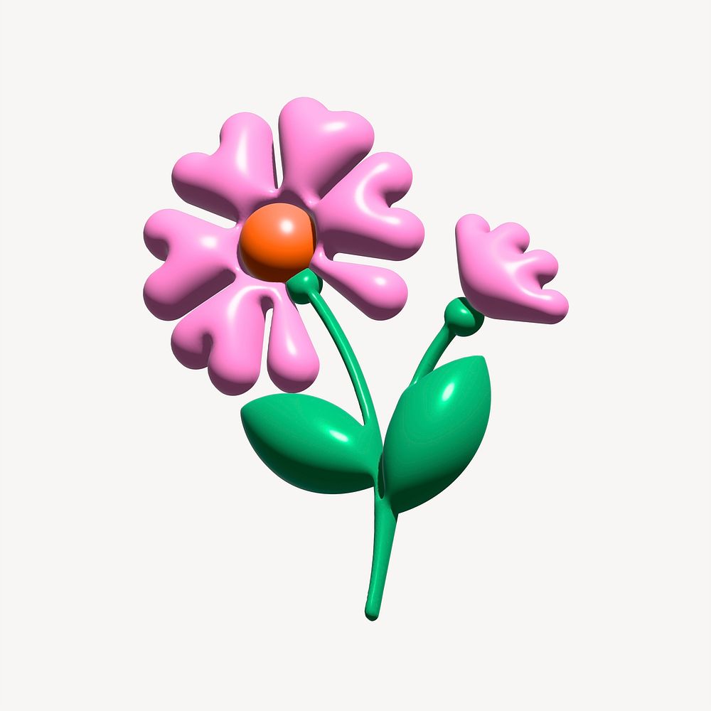 Pink 3D flower illustration psd | Premium PSD - rawpixel
