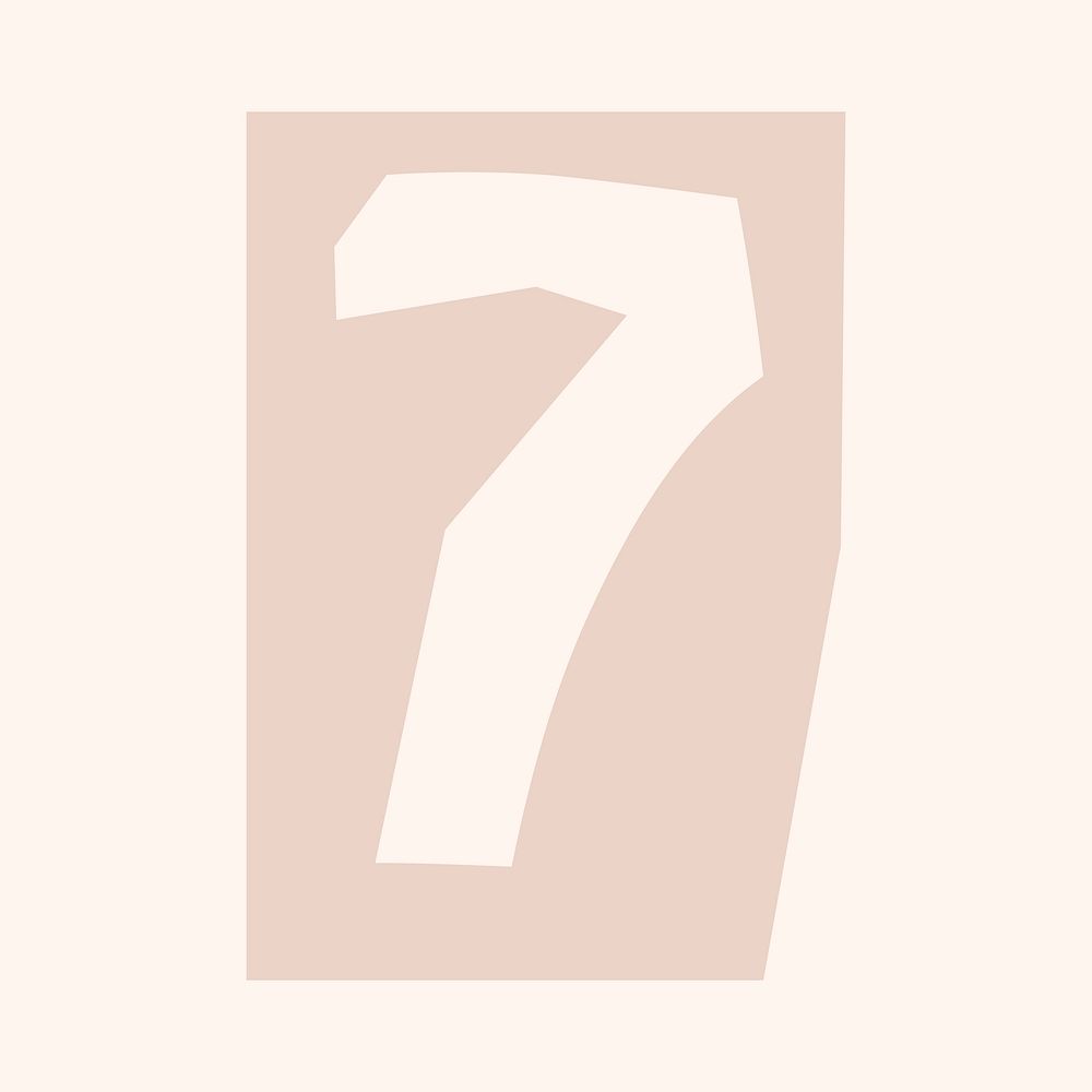 Number 7 font paper cut | Free Photo - rawpixel