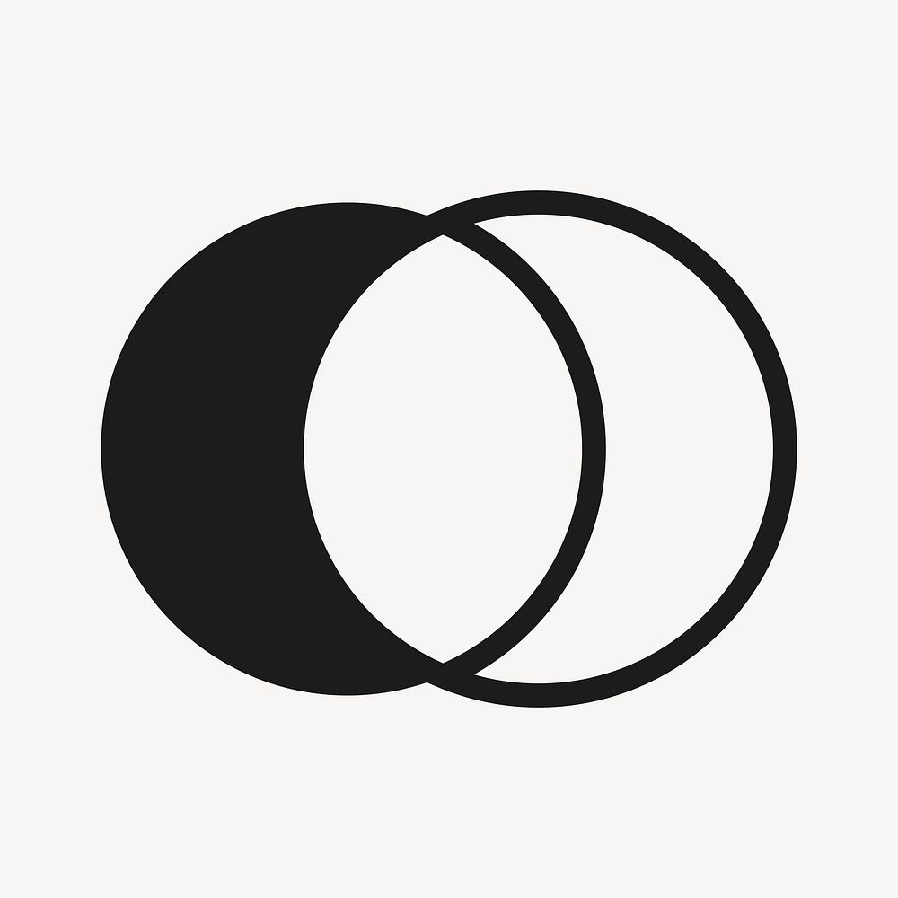 Black overlapping circles, flat geometric | Premium Vector - rawpixel