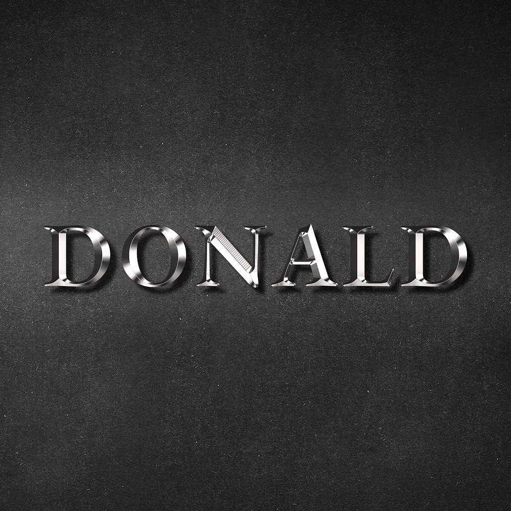 Donald typography silver metallic effect | Free Photo - rawpixel