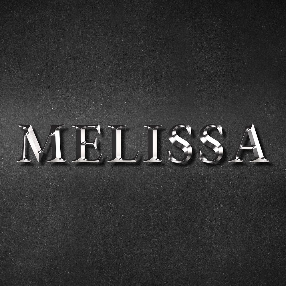 Melissa typography silver metallic effect | Free Photo - rawpixel