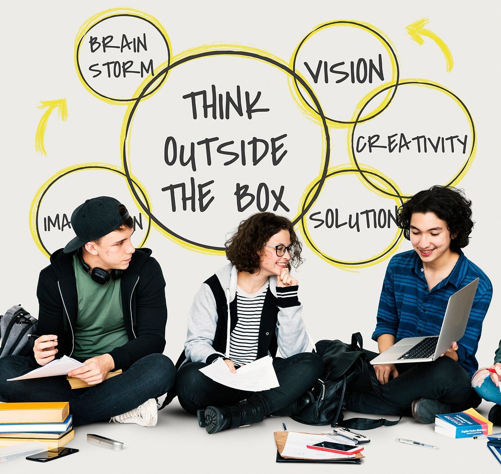 Students working network graphic overlay | Premium Photo - rawpixel