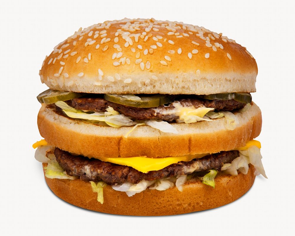 Double cheeseburger, food isolated image | Free Photo - rawpixel