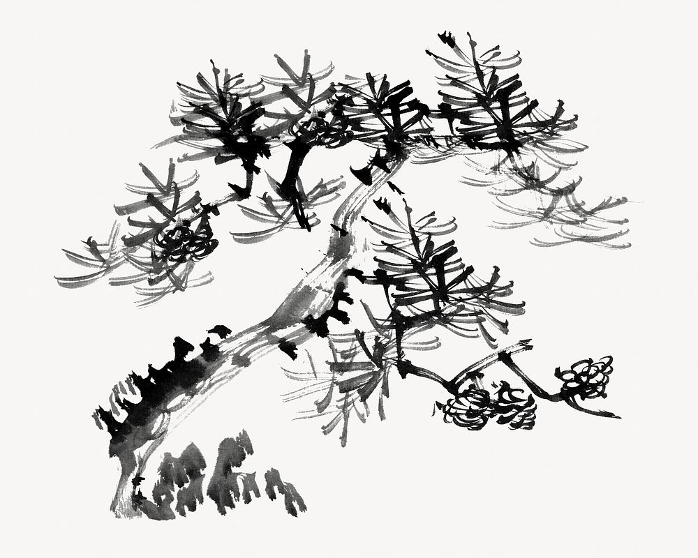 Japanese pine tree. Remastered rawpixel. | Premium Photo Illustration ...