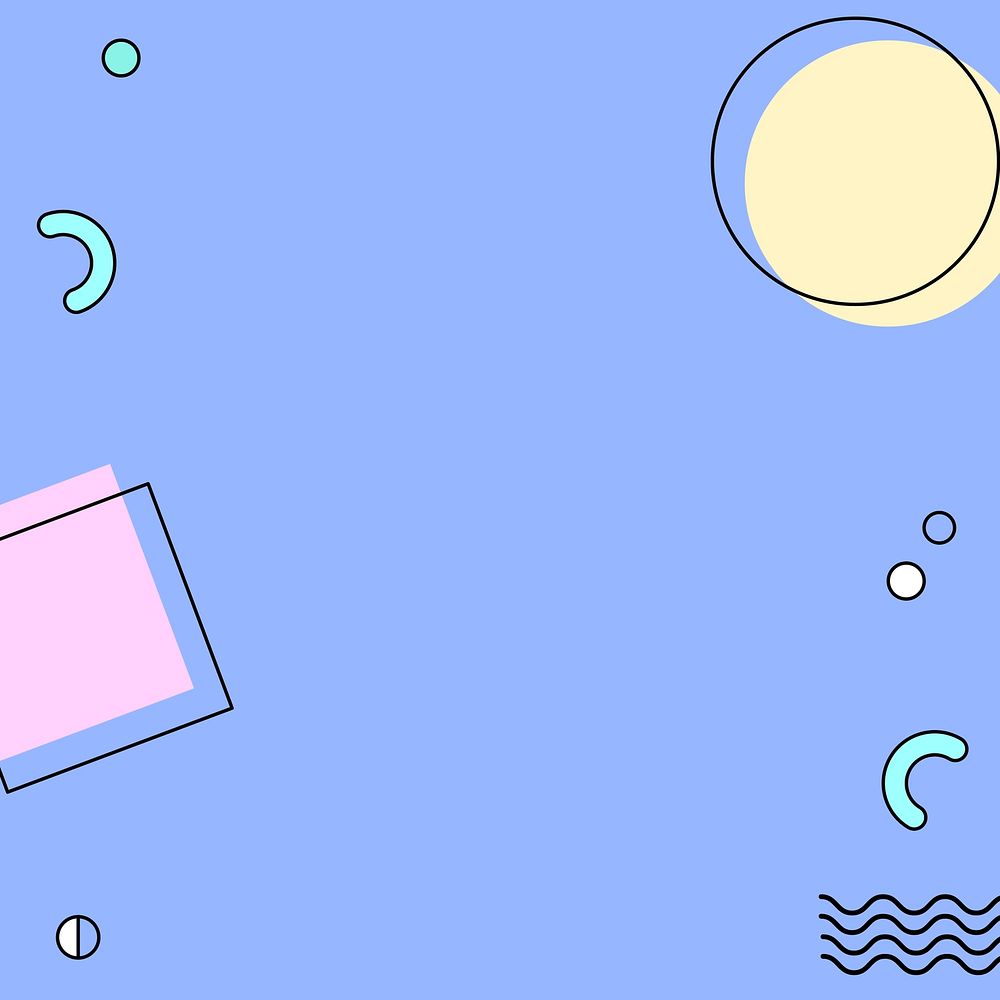 Blue funky background, memphis border | Premium Photo - rawpixel