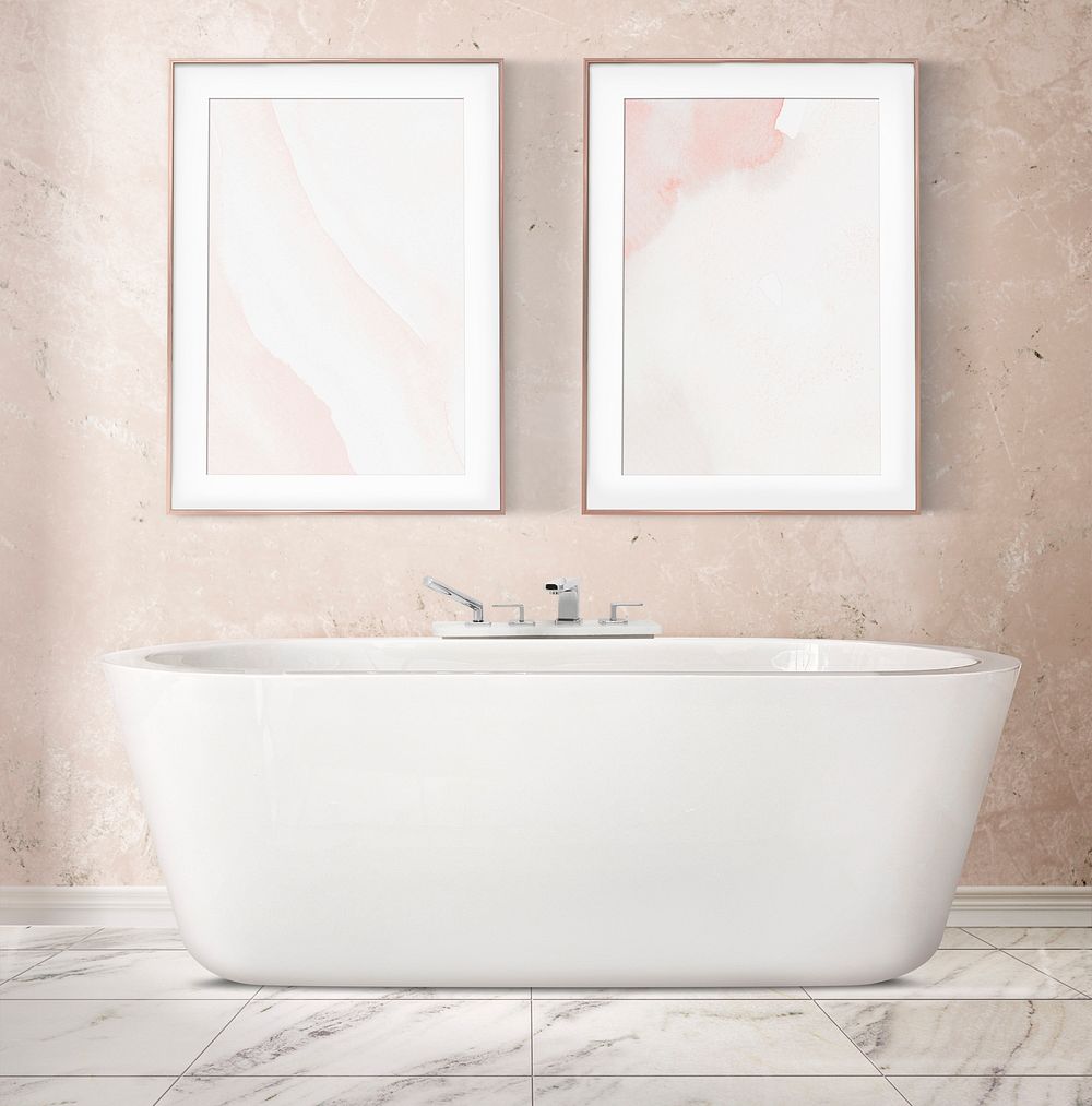 Aesthetic bathroom picture frames, home | Free Photo - rawpixel