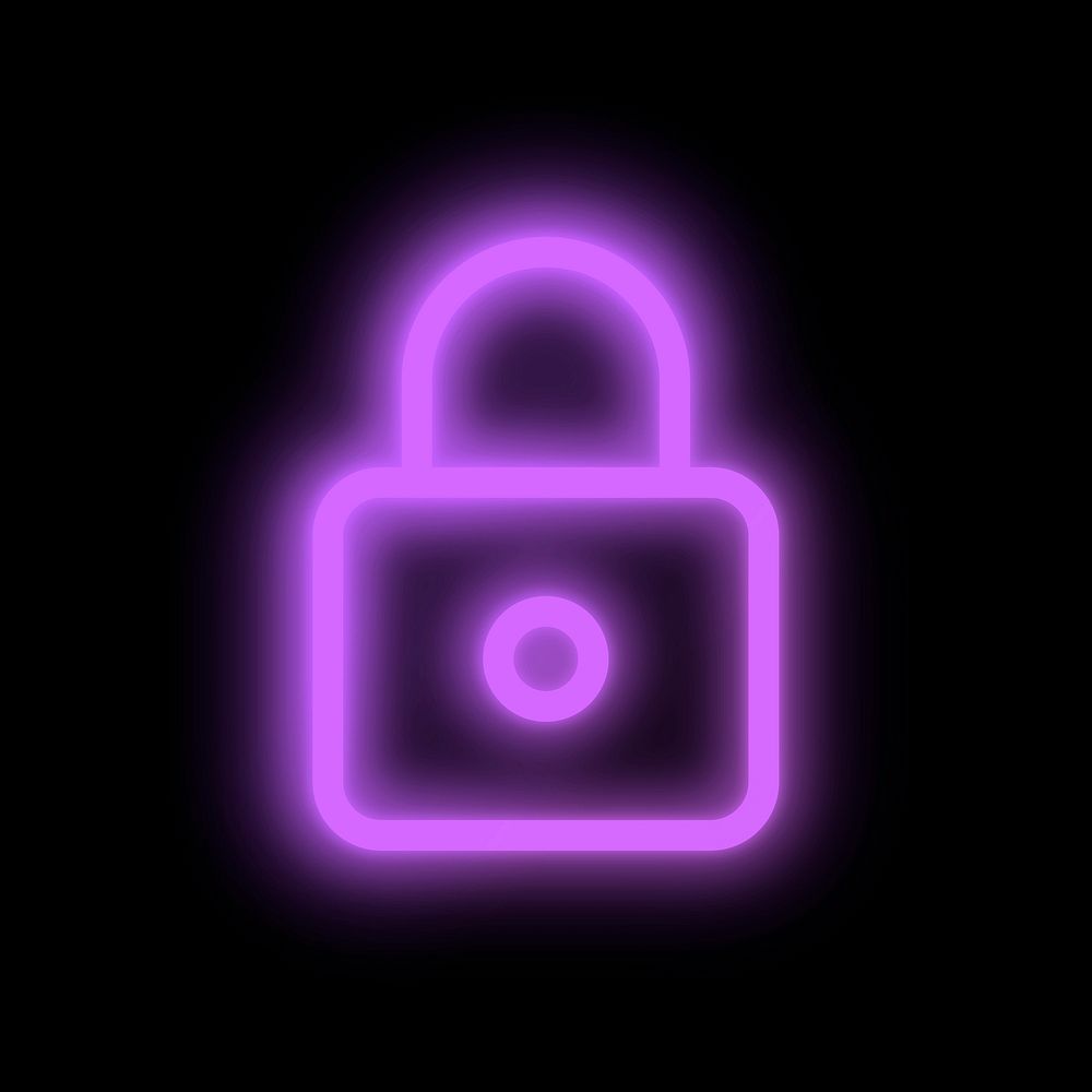Key lock neon purple icon | Free Photo - rawpixel