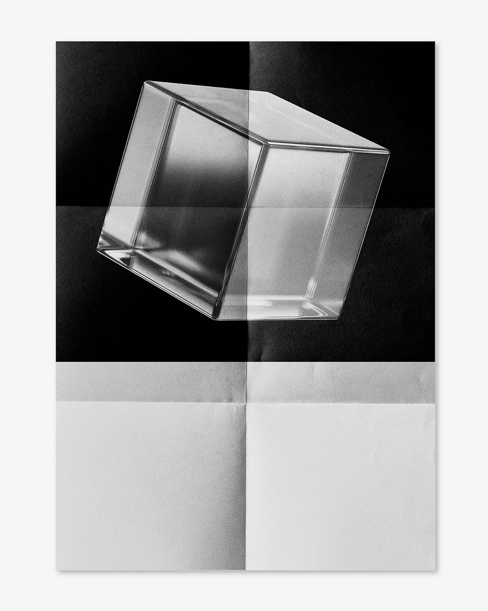 Retro poster, crystal cube design | Free Photo - rawpixel