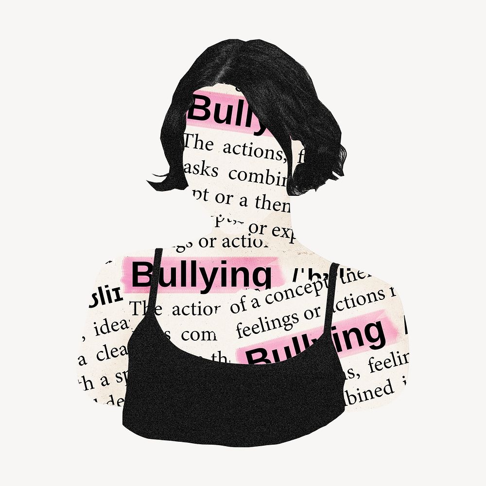 Cyber bullying, woman newspaper collage | Premium PSD - rawpixel