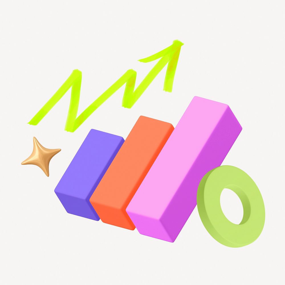 3D business bar charts graphic | Free Photo - rawpixel