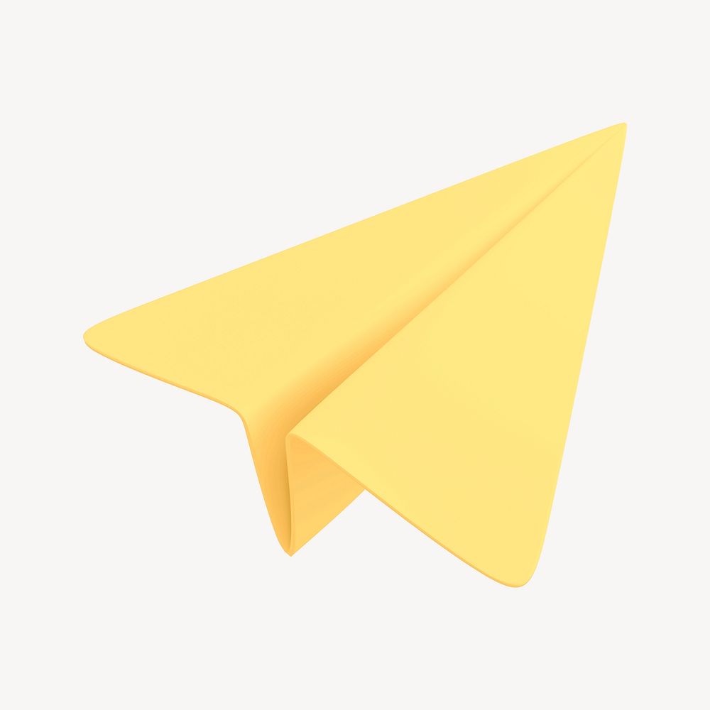 Yellow paper plane, 3D icon | Premium Photo - rawpixel