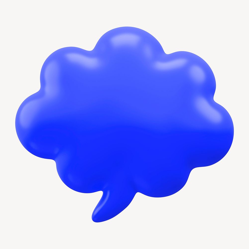 Blue thinking bubble 3D badge | Premium Photo - rawpixel