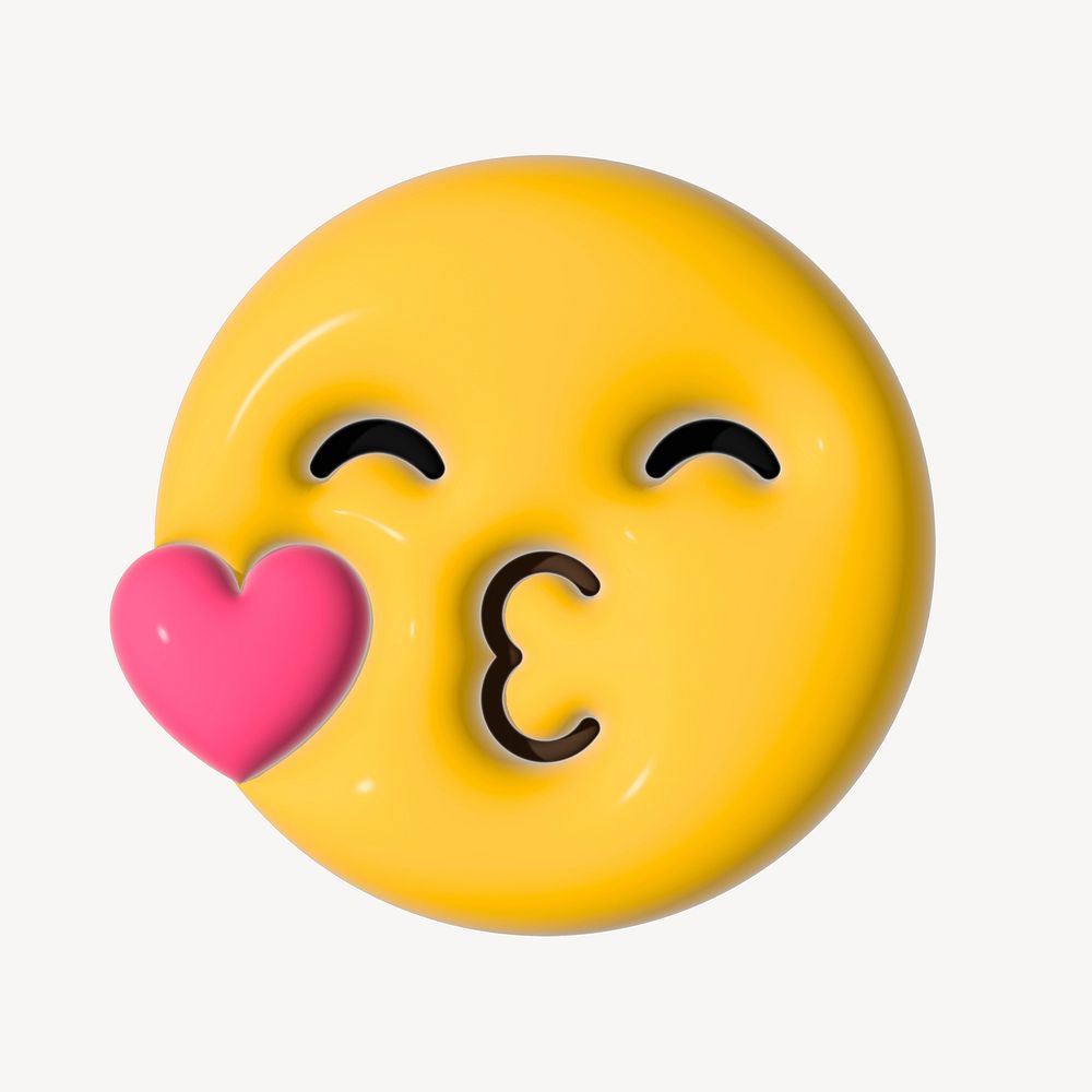 Kissy face 3D emoticon psd | Premium PSD - rawpixel