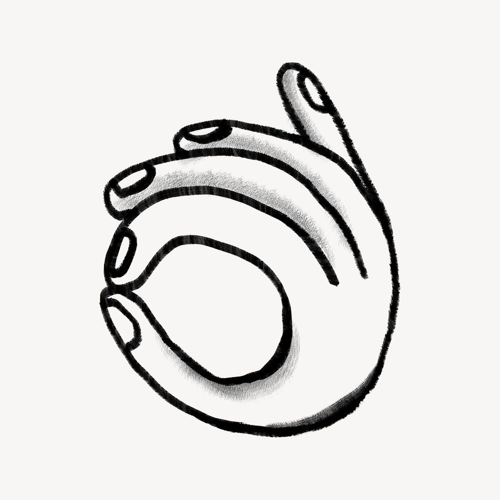 Okay hand, sign language doodle | Free Photo - rawpixel