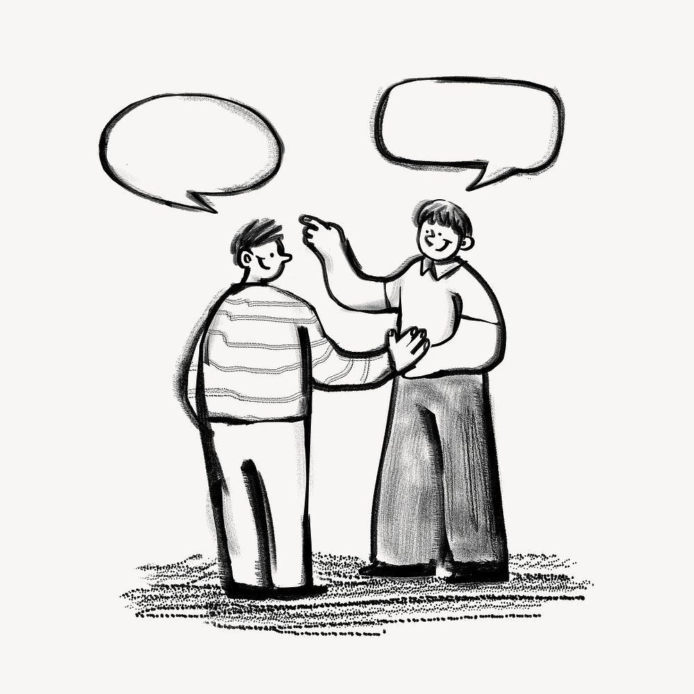 People chatting, cartoon character doodle | Premium Photo - rawpixel