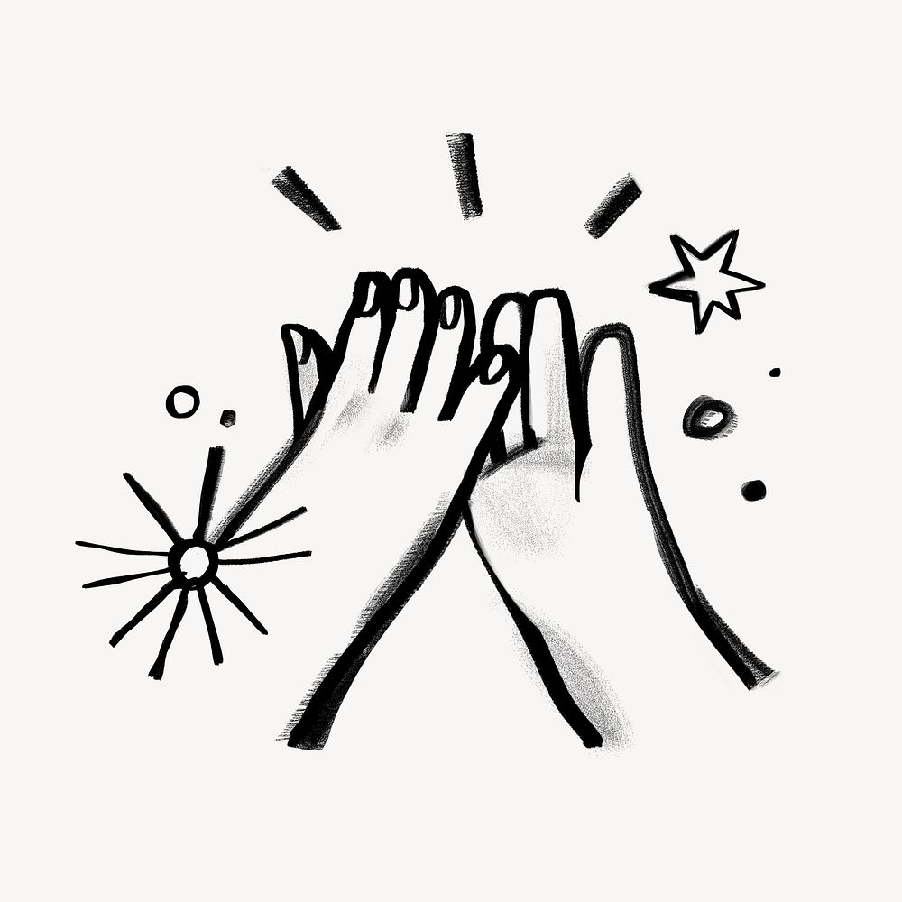 High five hands, gesture doodle | Free Photo - rawpixel