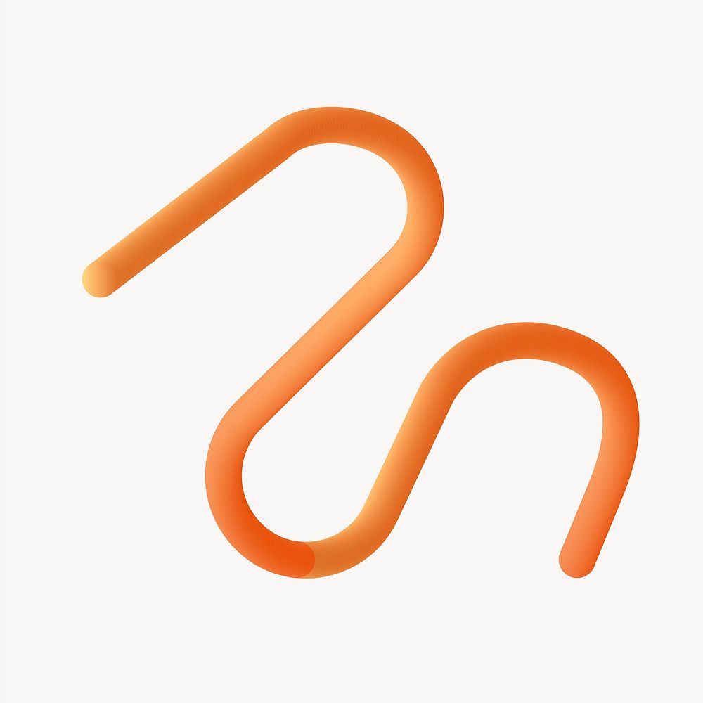 3D gradient orange squiggle shape | Premium Vector - rawpixel