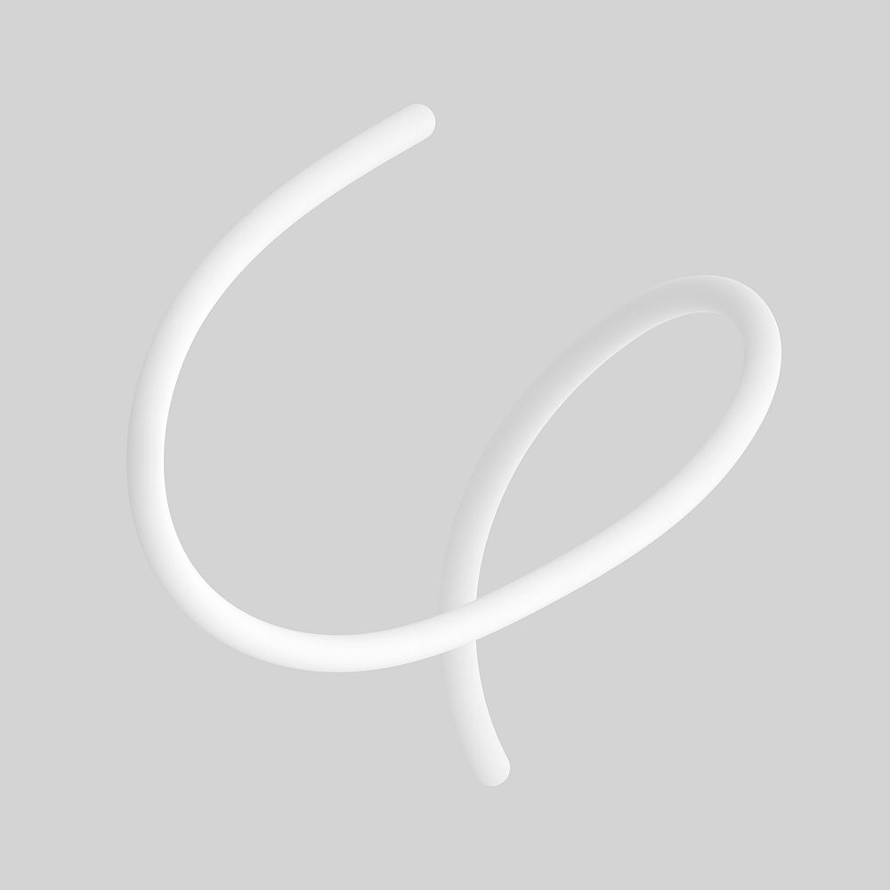 White squiggle 3D shape vector | Premium Vector - rawpixel