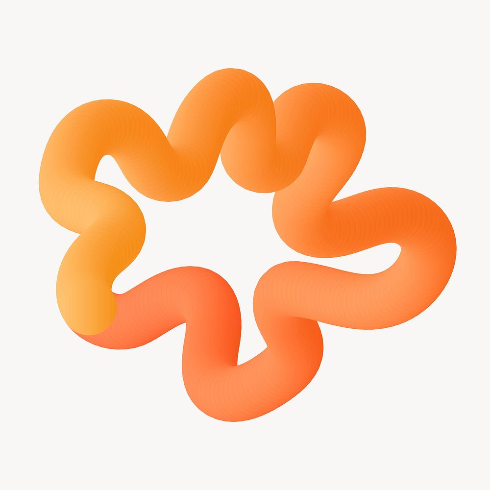 3D orange abstract shape vector | Premium Vector - rawpixel