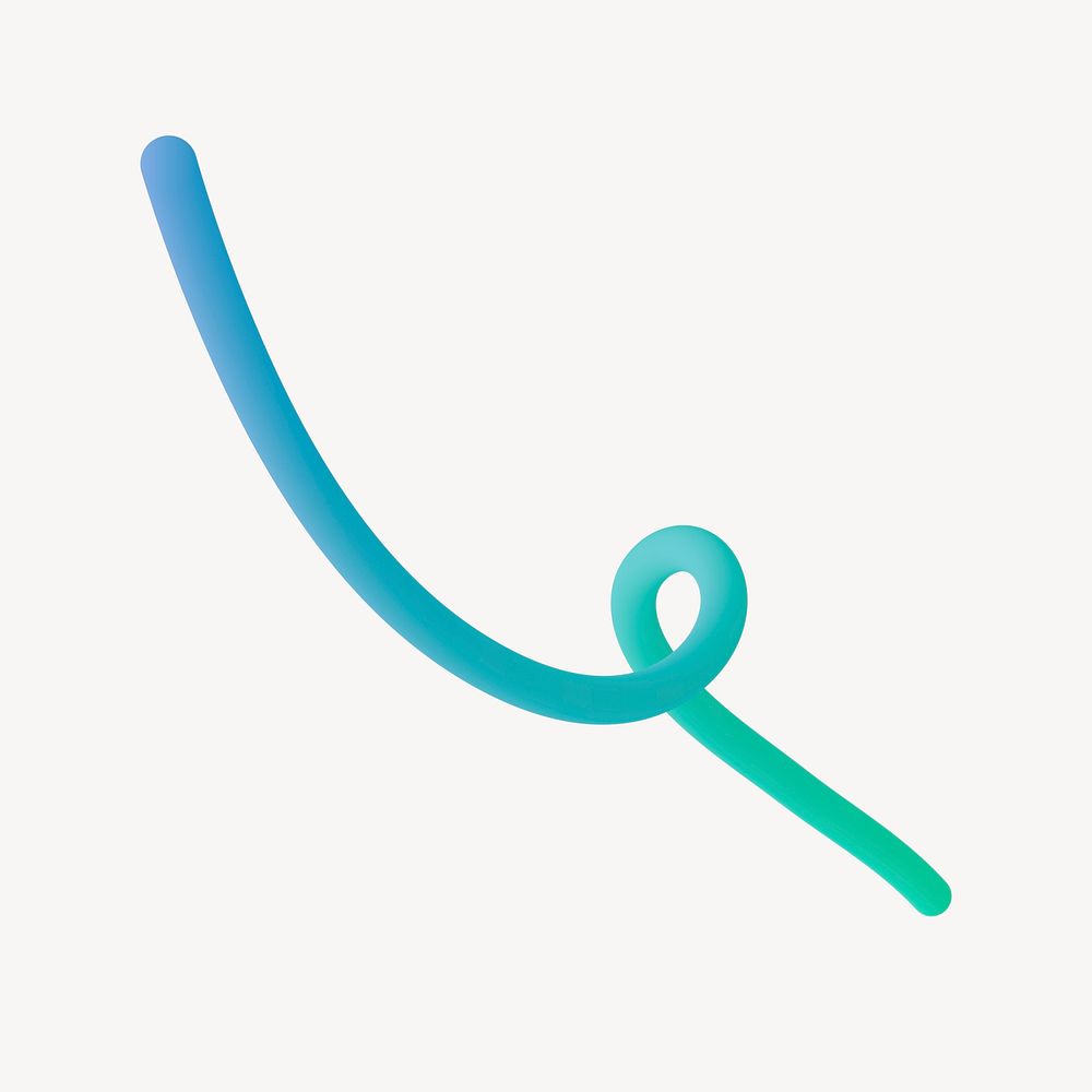 3D blue gradient squiggle shape | Premium Vector - rawpixel