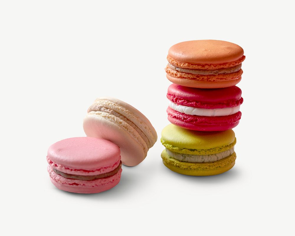 Colorful macarons collage element, isolated | Premium PSD - rawpixel