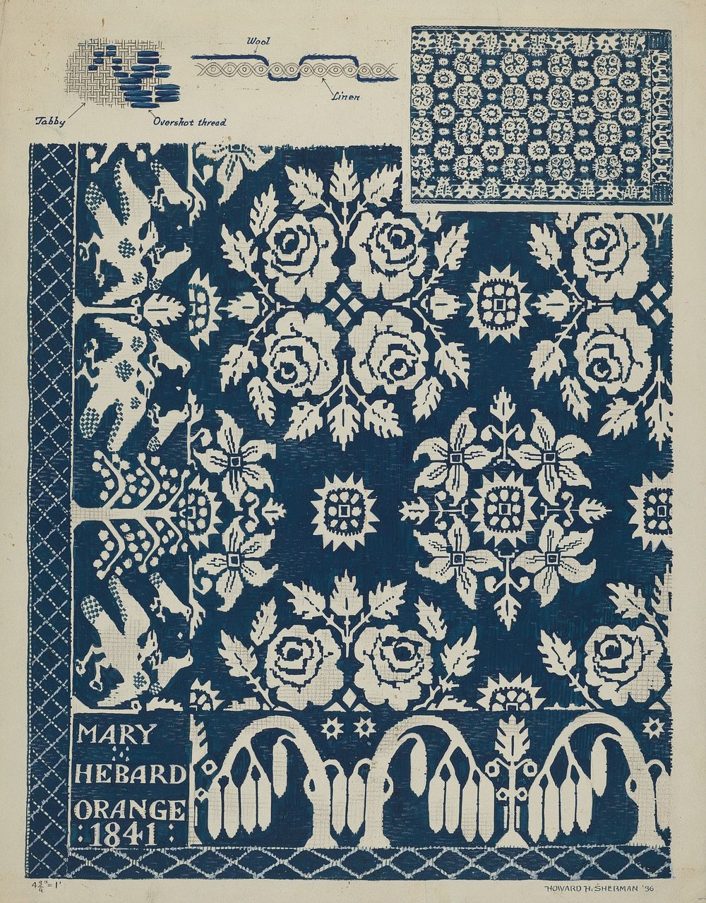 Handwoven Coverlet (1936) Howard H. | Free Photo Illustration - rawpixel